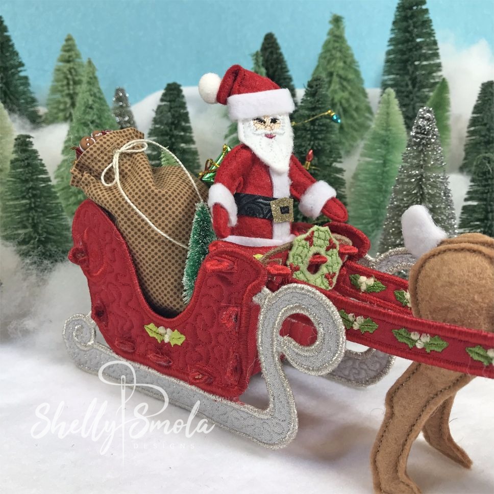 Santa's Sleigh - Shelly Smola Designs - Machine Embroidery Designs ...