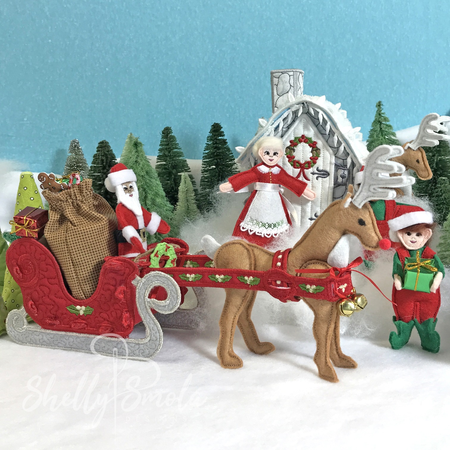 Santa's Sleigh - Shelly Smola Designs - Machine Embroidery Designs ...