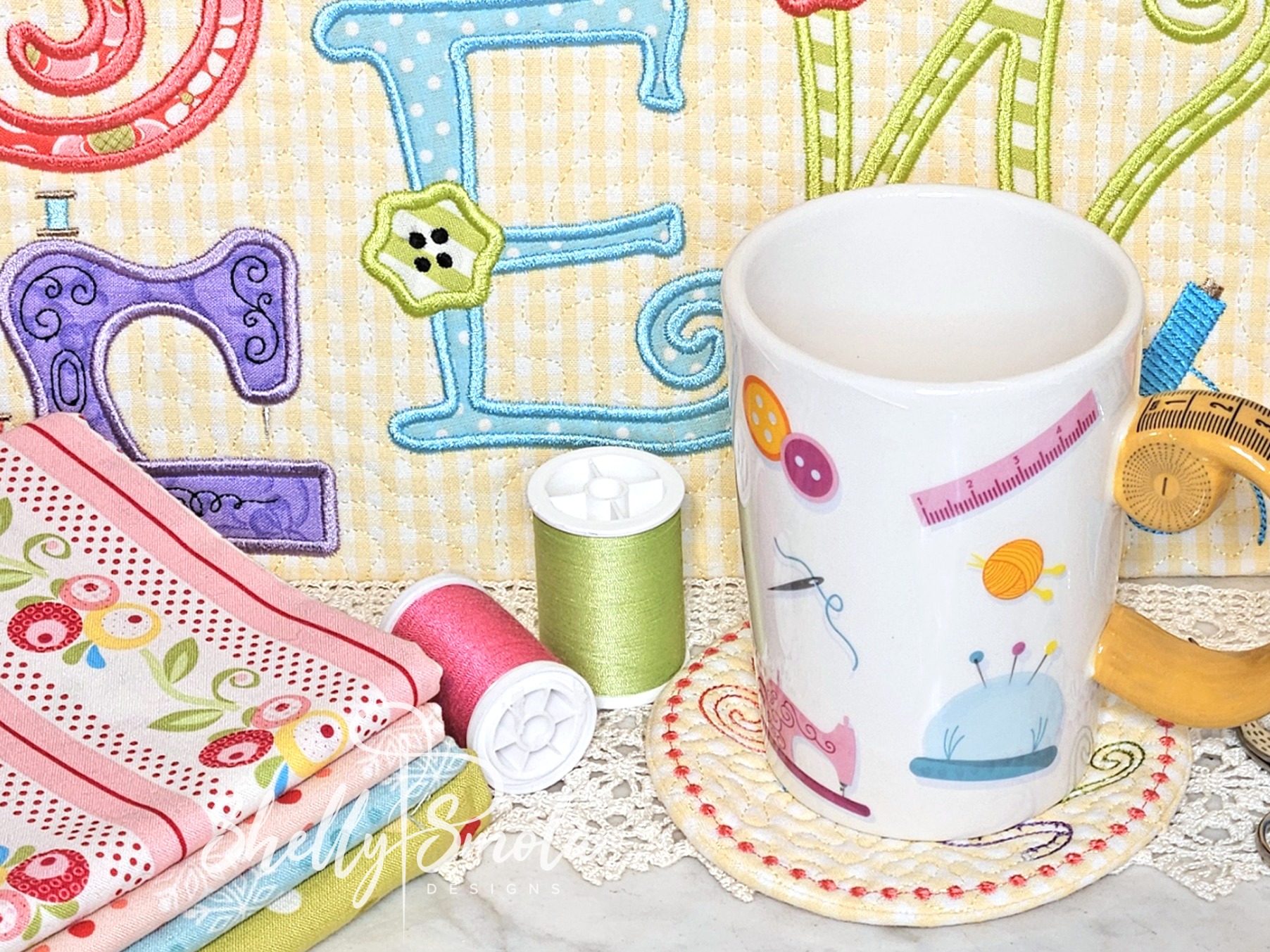 Just Sew Coaster - Shelly Smola Designs - Machine Embroidery Designs ...