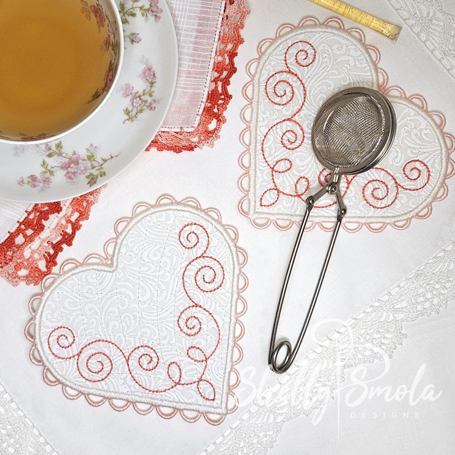 Sweetheart Coaster - Shelly Smola Designs - Machine Embroidery Designs ...