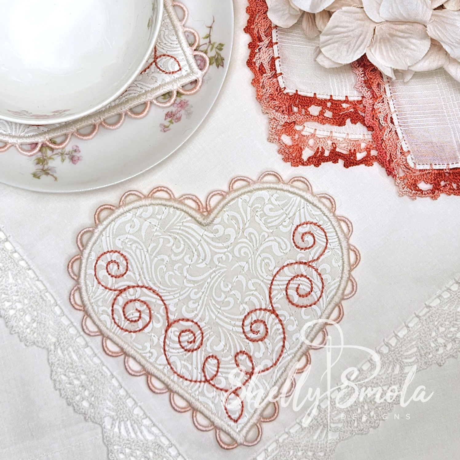 Sweetheart Coaster - Shelly Smola Designs - Machine Embroidery Designs ...
