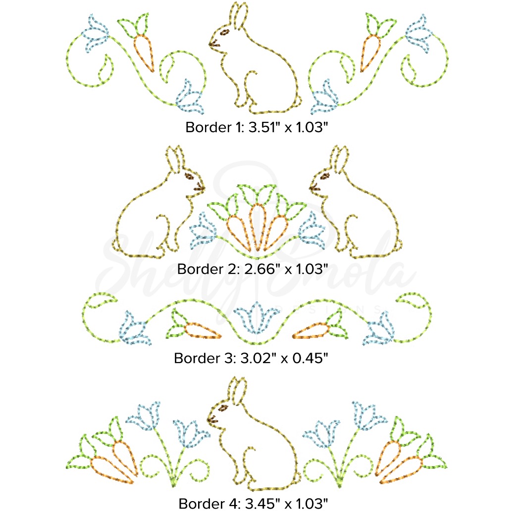 Bitty Bunny Borders - Shelly Smola Designs - Machine Embroidery Designs ...