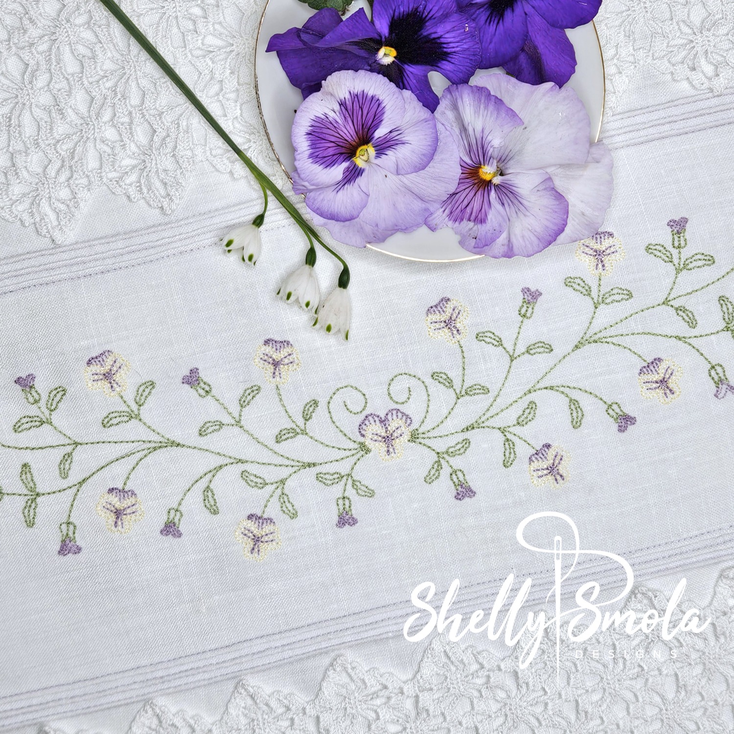 Vintage Pansy Vines - Shelly Smola Designs - Machine Embroidery Designs ...