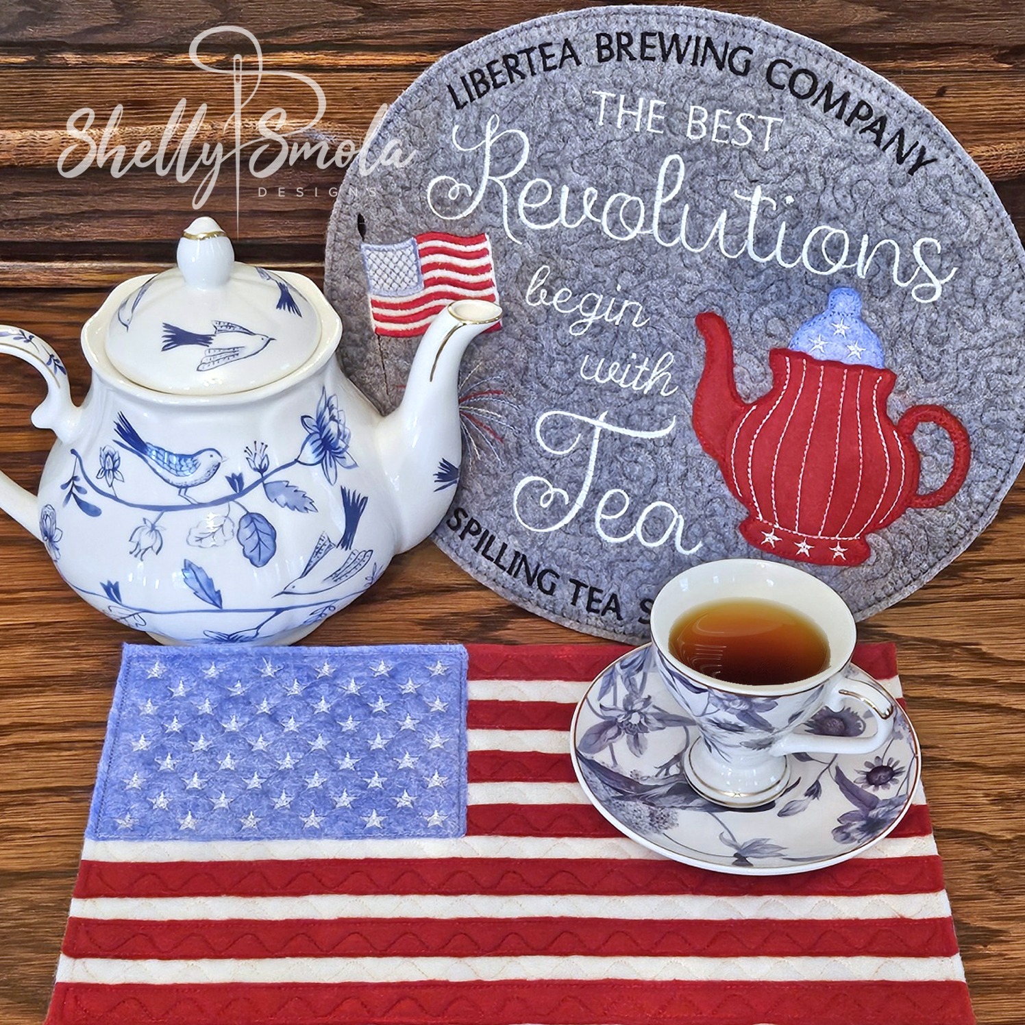 Libertea Trivets - Shelly Smola Designs - Machine Embroidery Designs ...