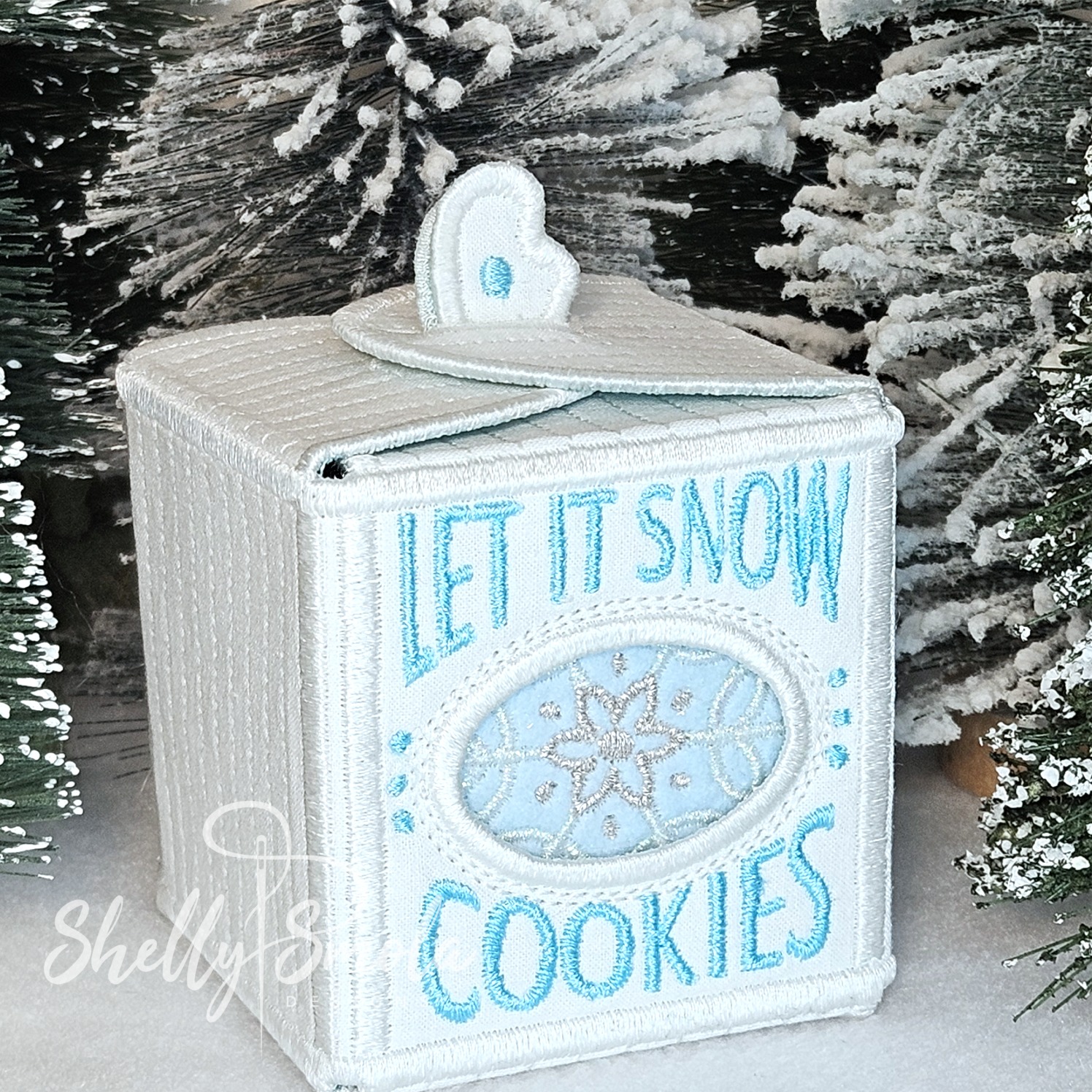 Let It Snow Cookie Box - Shelly Smola Designs - Machine Embroidery ...