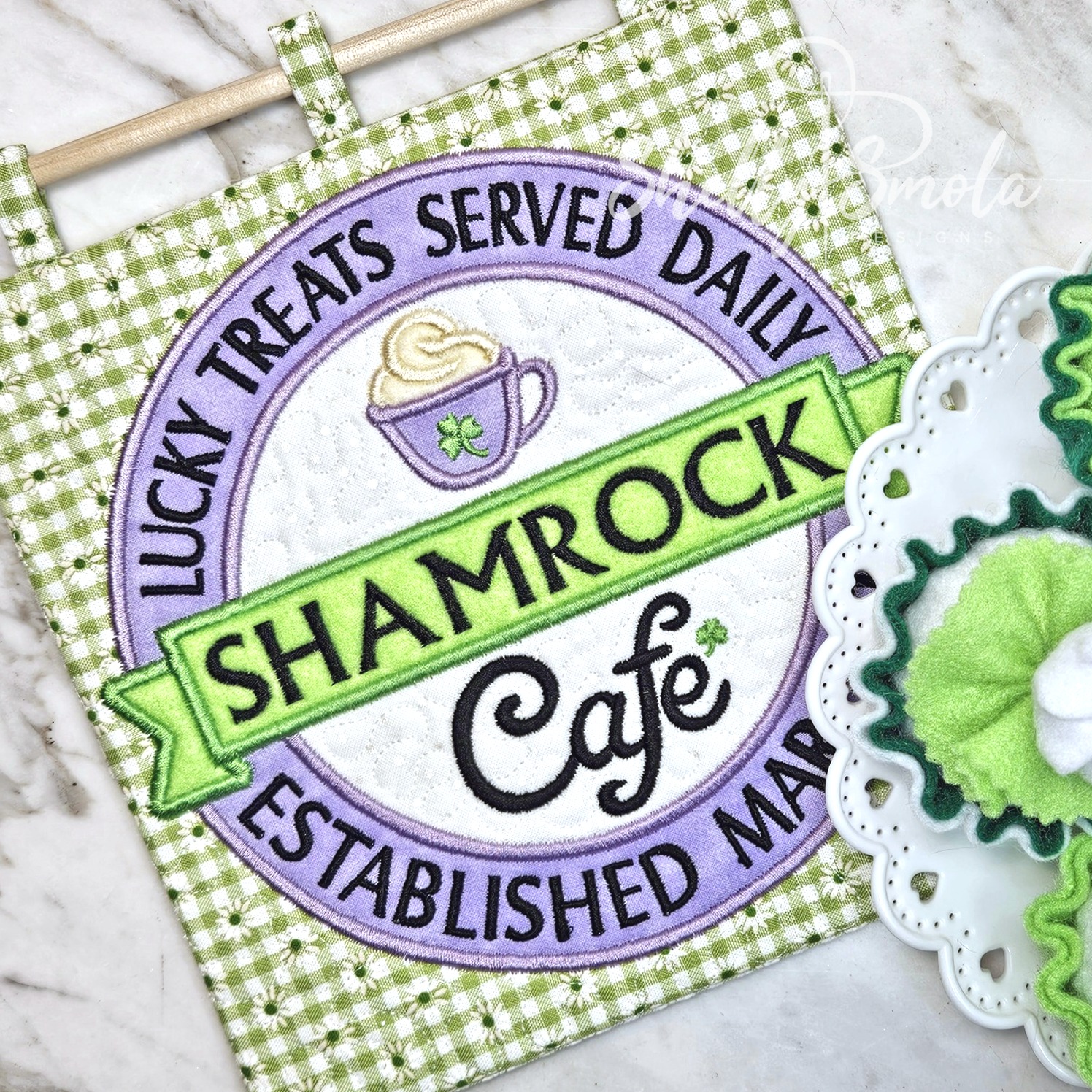 Shamrock Cafe Sign - Shelly Smola Designs - Embroidery - Shelly Smola ...