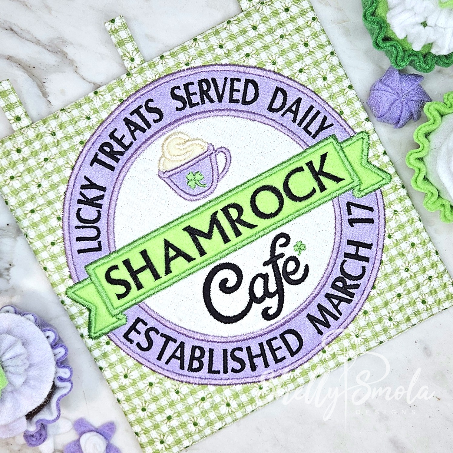 Shamrock Cafe Sign - Shelly Smola Designs - Embroidery - Shelly Smola ...