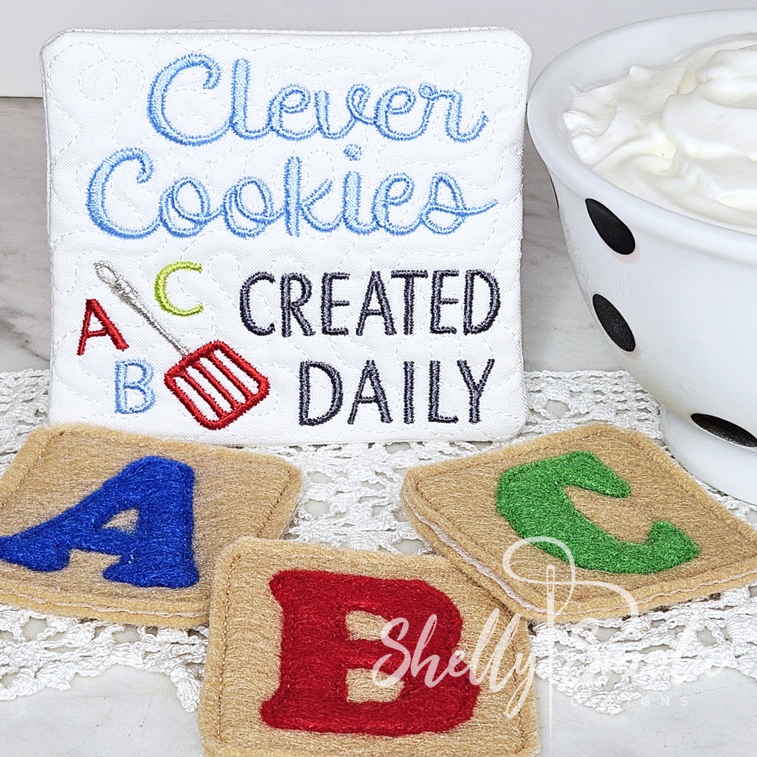 Clever Cookie Coaster - Shelly Smola Designs - Machine Embroidery ...