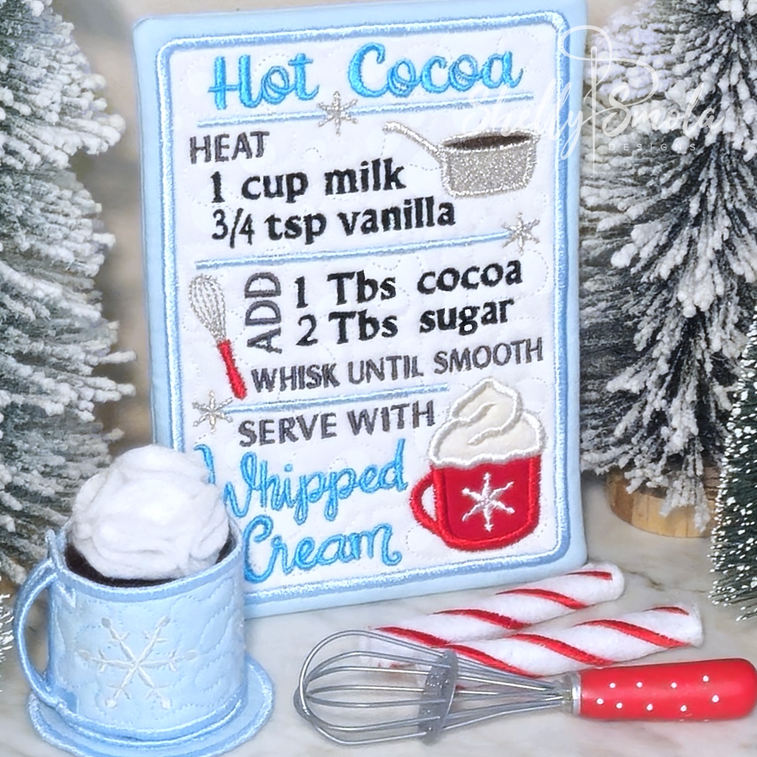 Hot Cocoa Recipe Card - Shelly Smola Designs - Machine Embroidery ...